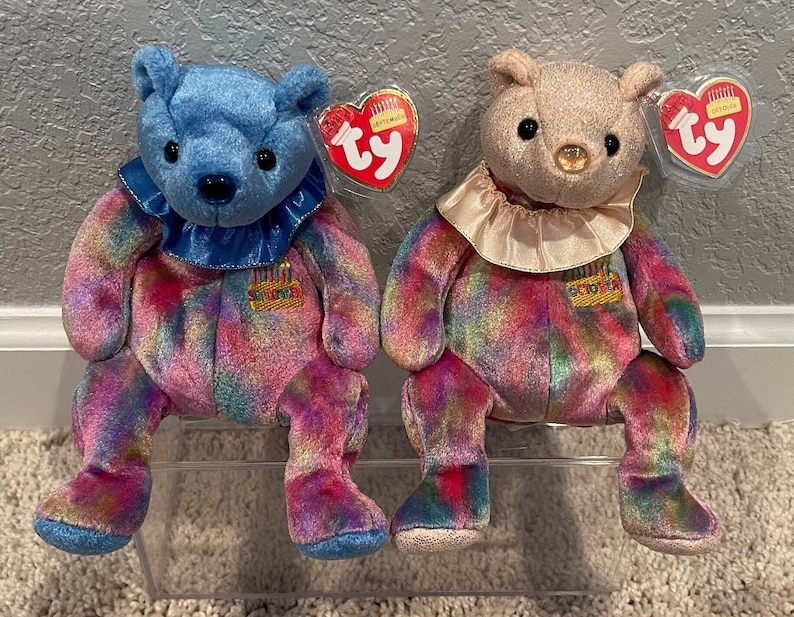 Ty Beanie Babies Birthday Bears Neck Ruffle Jan Feb - Etsy