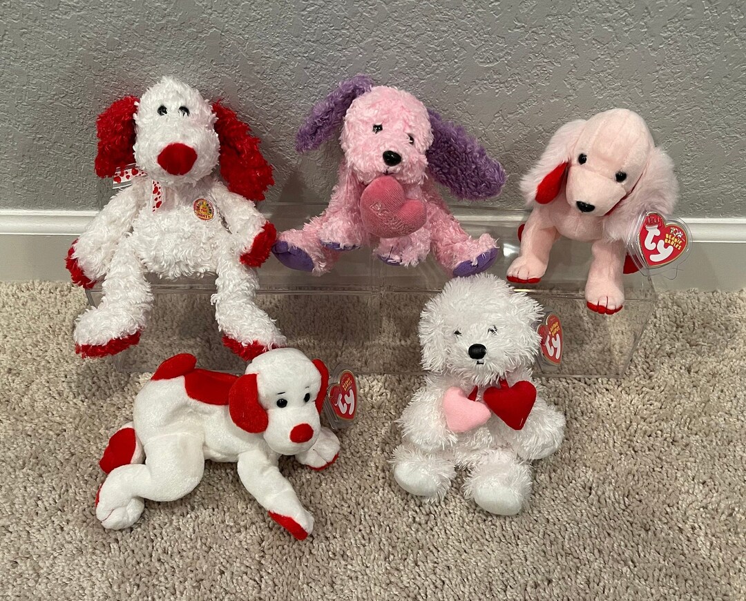 Ty Beanie Babies - Valentine's Day Dogs - Adonis, Sweetiekins, Sonnet ...