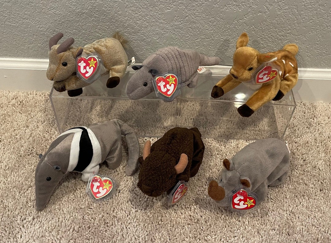 Ty Beanie Babies - Goats, Armadillos, Deer, Anteaters, Buffalo, Rhino ...