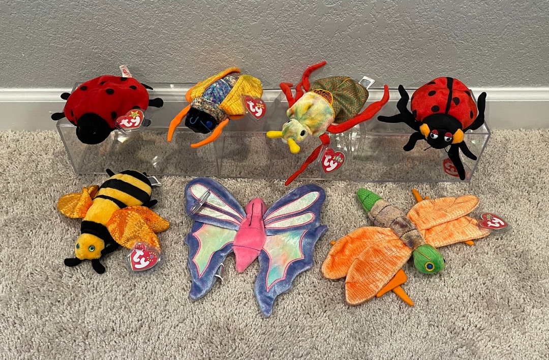 Ty Beanie Babies Bugs & Insects Ladybug, Bee, Cicada, Beetle, Butterfly ...