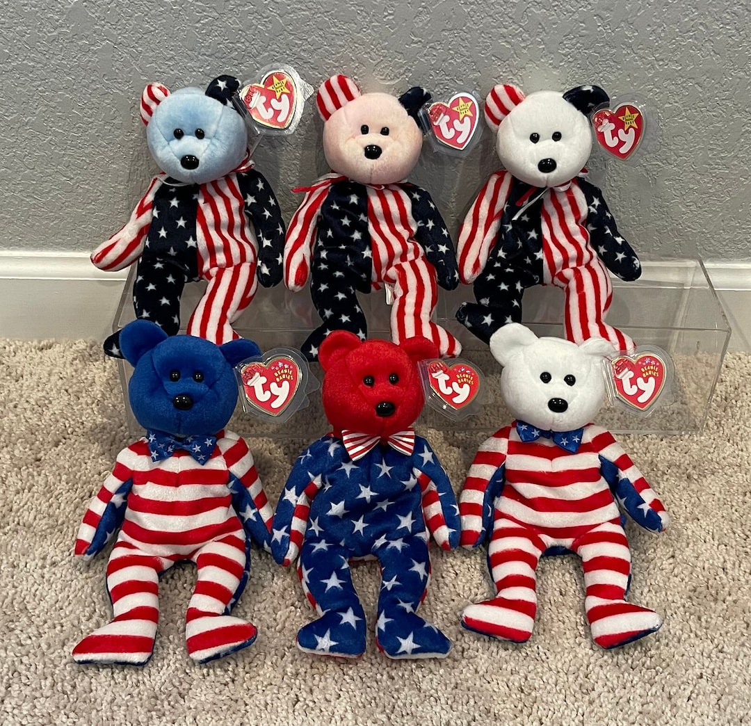 Ty Beanie Babies - 4th of July & Independence Day - Stars and Stripes Bears - Spangle and ...