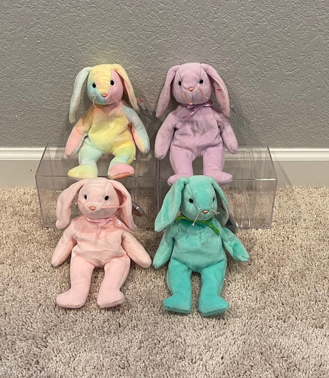 Ty Beanie Babies - Easter Bunny Rabbits - Hippie, Floppity, Hoppity ...
