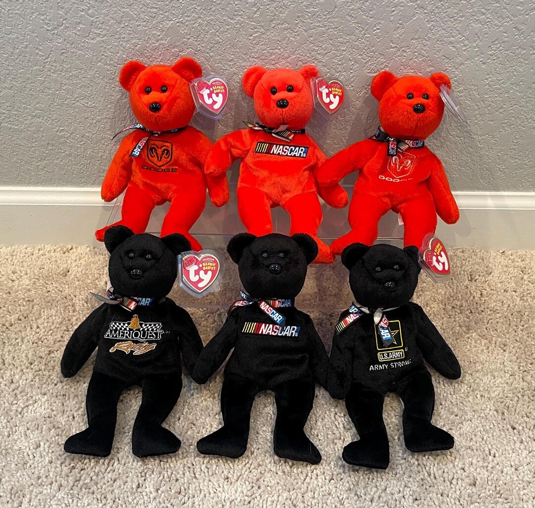 Ty Beanie Babies - Nascar Racing Bears - Sadler (#19), Racer (red ...