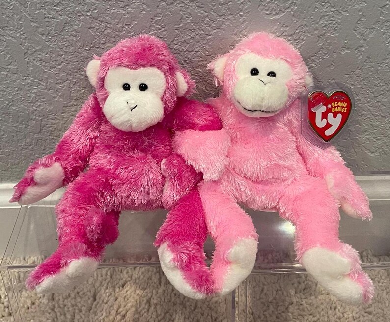 Ty Beanie Babies & Ty Pinksys - Valentine's Day Monkeys - Cheek to ...