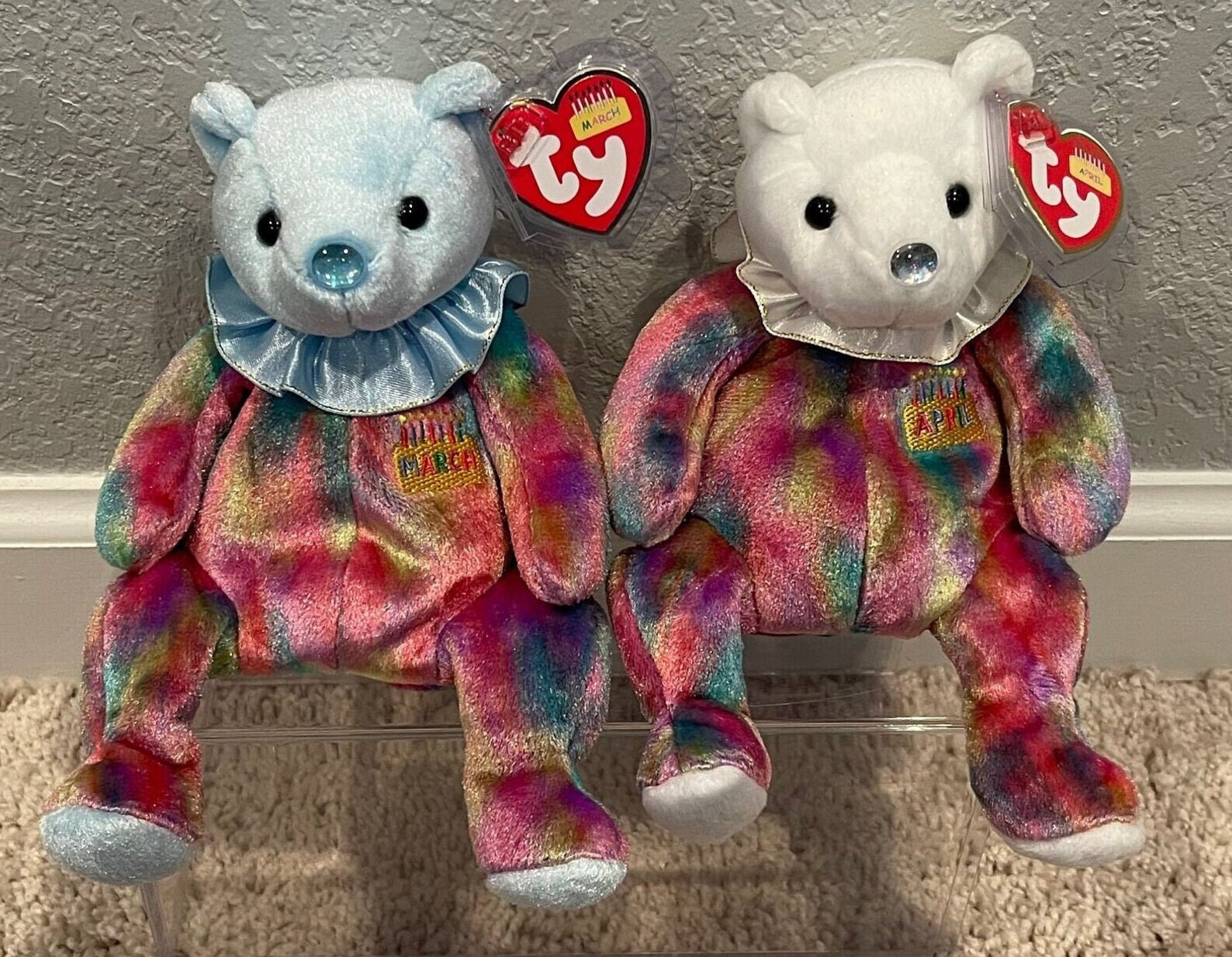 Ty Beanie Babies - Birthday Bears - Neck Ruffle - Jan, Feb, March ...