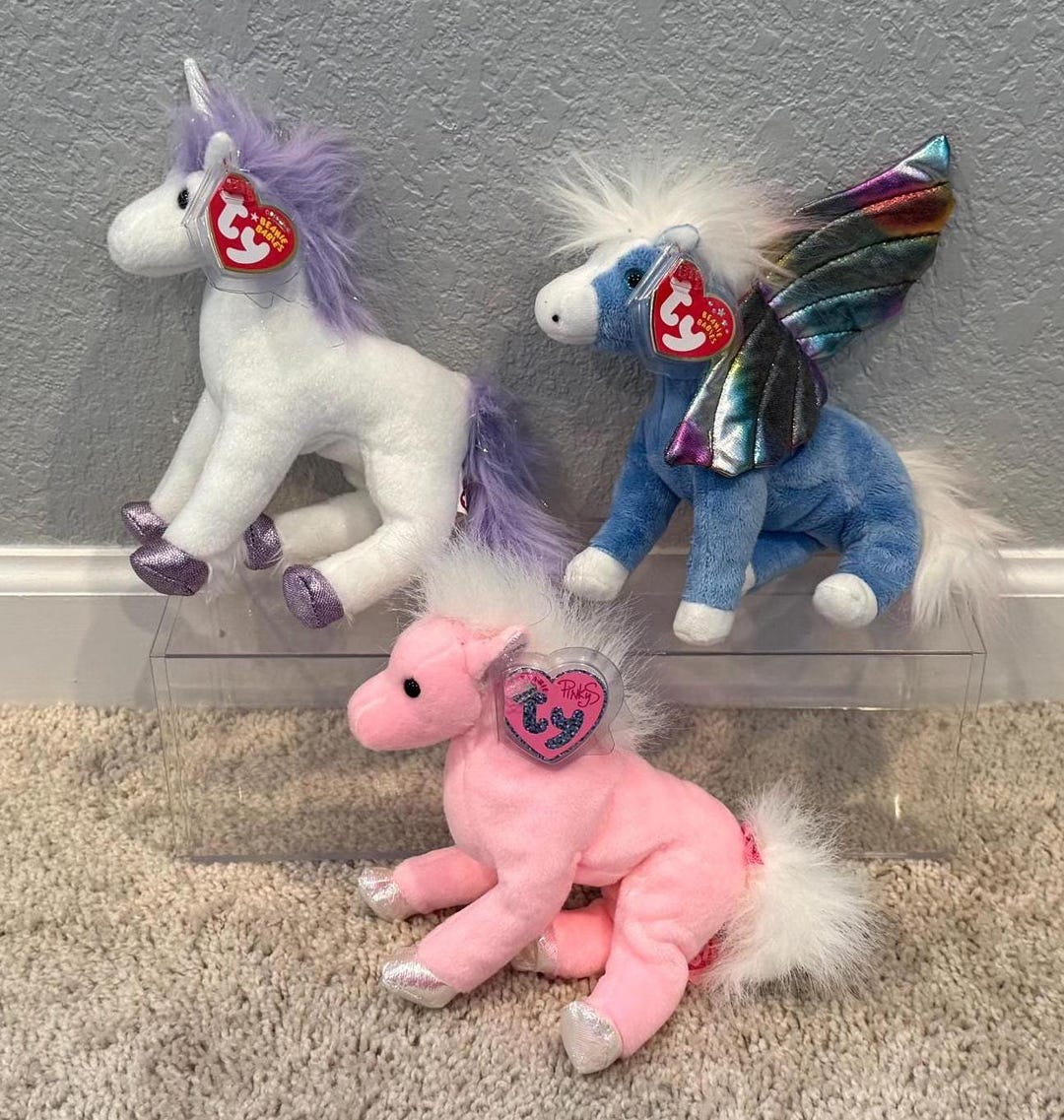 Ty Beanie Babies - Horses and Unicorns - Fortress, Pegasus, Frilly ...