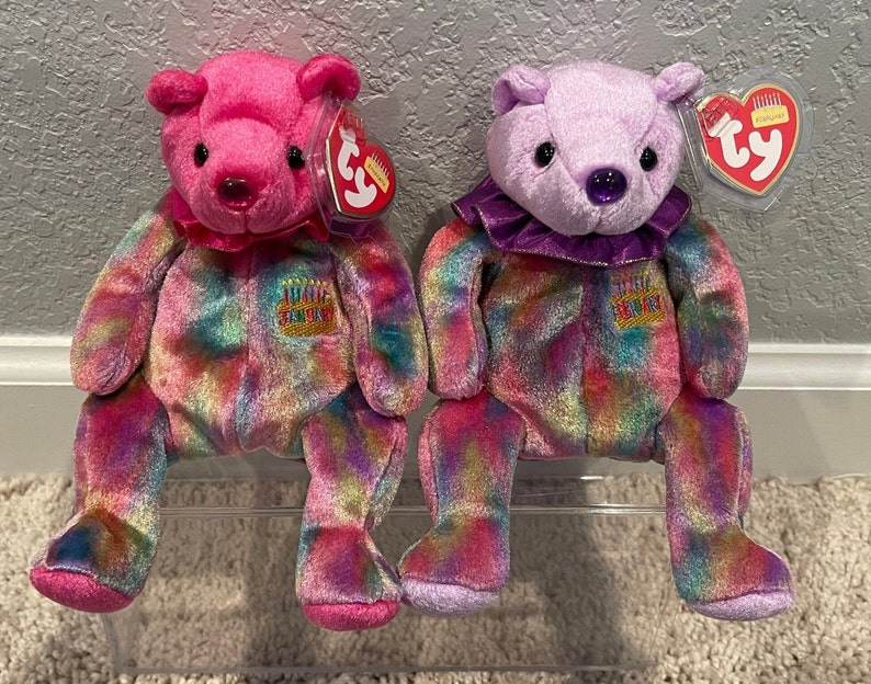 Ty Beanie Babies Birthday Bears Neck Ruffle Jan Feb - Etsy