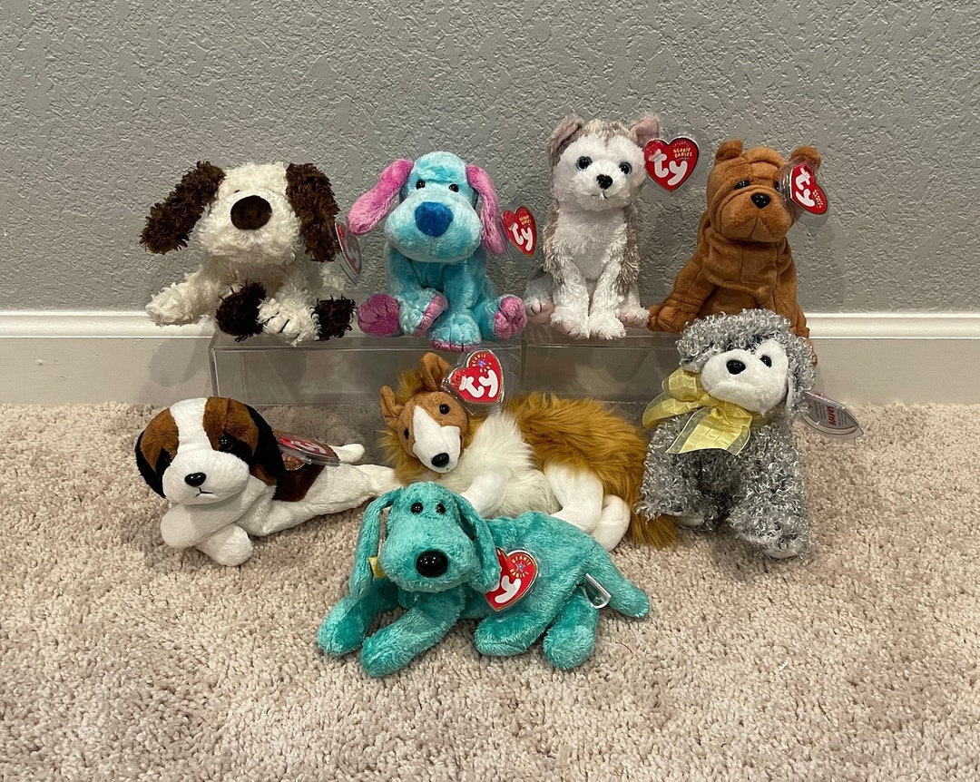 Ty Beanie Babies - Dogs - Spuds, Kookie, Juneau, Crinkles, Ramble ...