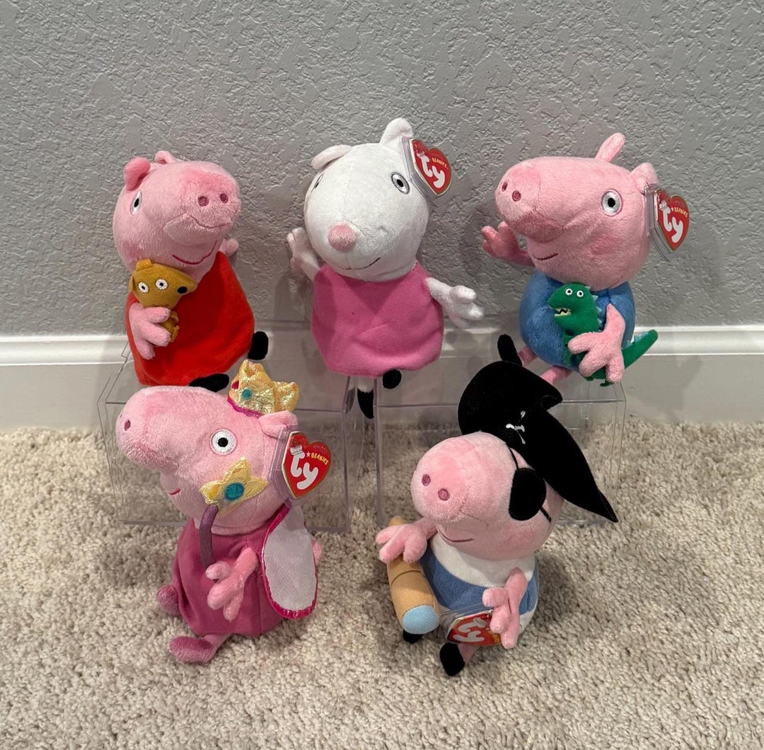 Ty Beanie Babies - Peppa Pig - Peppa Pig, Suzy Sheep, George, Princess ...