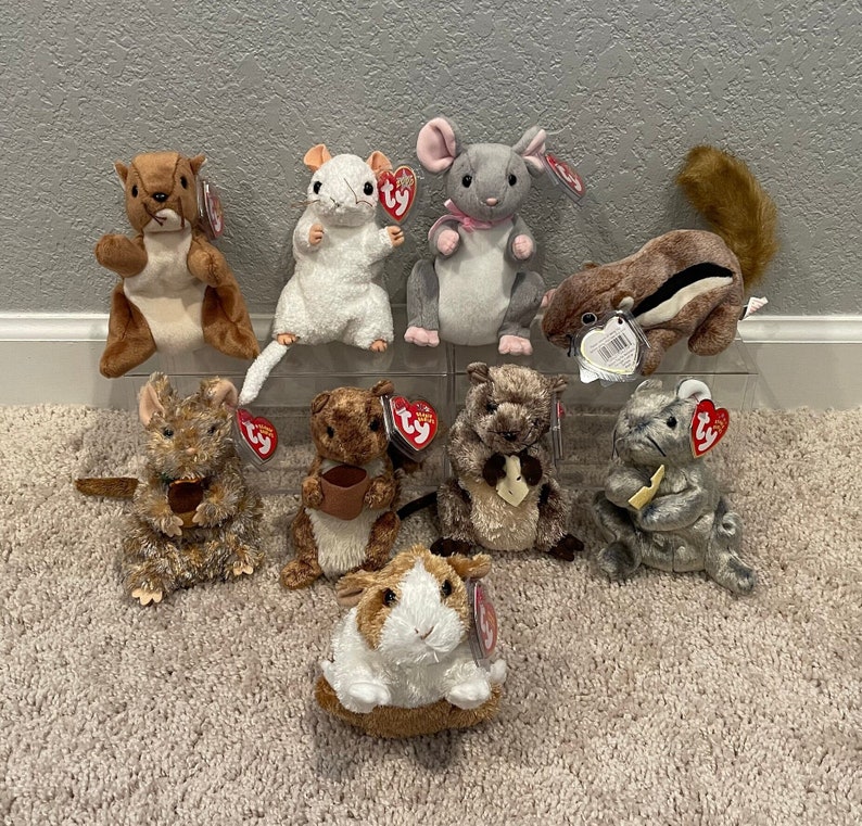Ty Beanie Babies - Rodents-squirrel, Hamster, Chipmunk, Mouse - Nuts ...