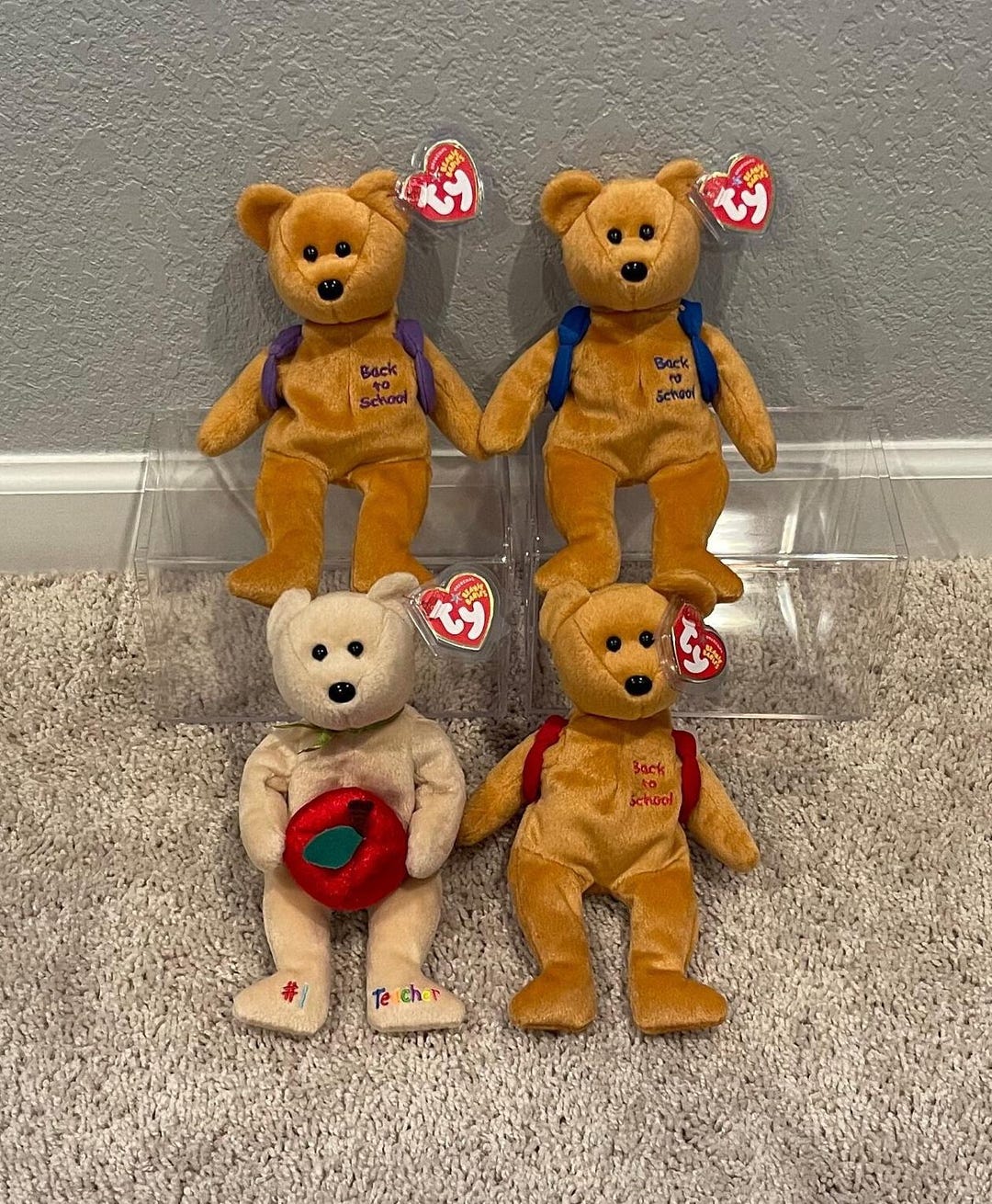Ty Beanie Babies - Back to School Backpack (books) and #1 Teacher Bears ...