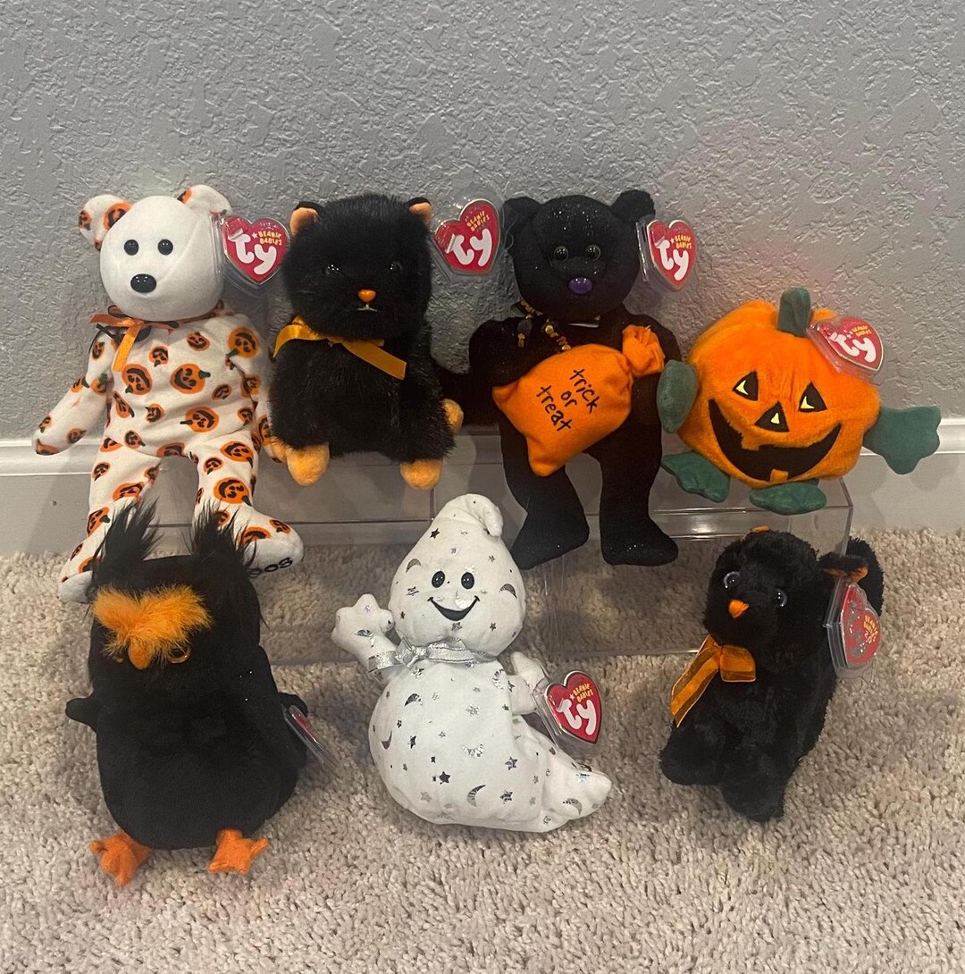 Ty Beanie Babies - Halloween Bears, Cats, Ghost, Pumpkins - Carvers ...
