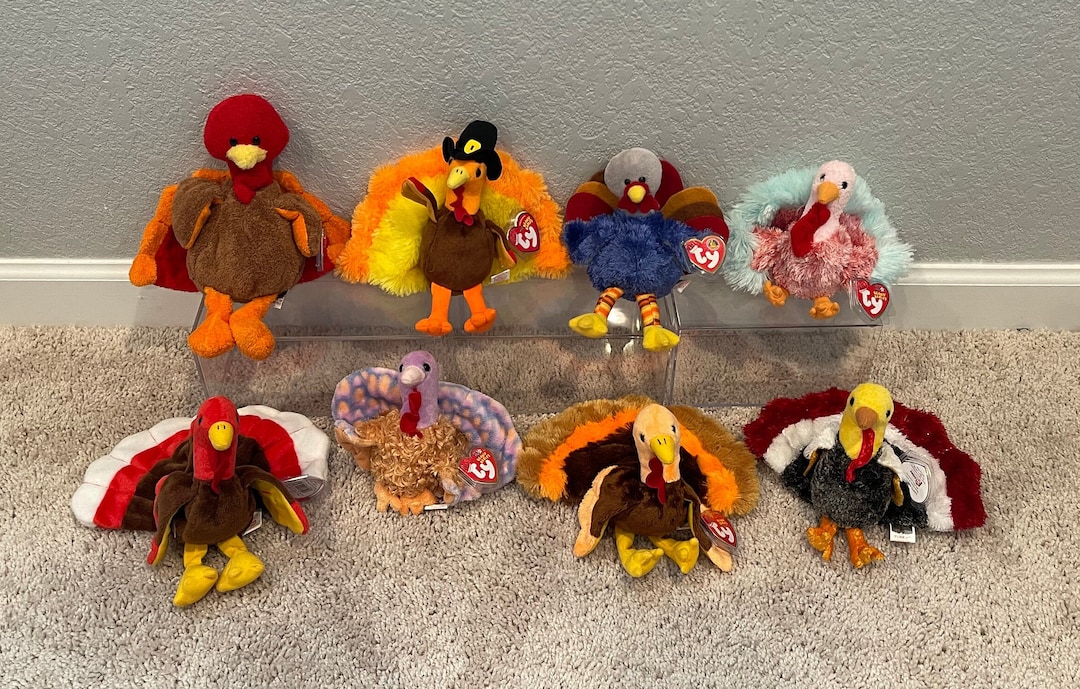 Ty Beanie Babies & Pluffies - Thanksgiving Turkeys - Gobble, Drumstick ...
