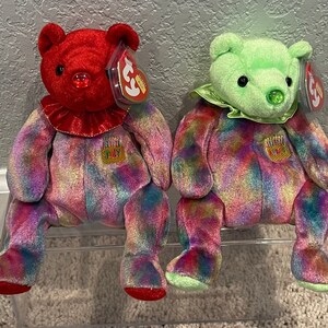 Ty Beanie Babies Birthday Bears Neck Ruffle Jan Feb - Etsy