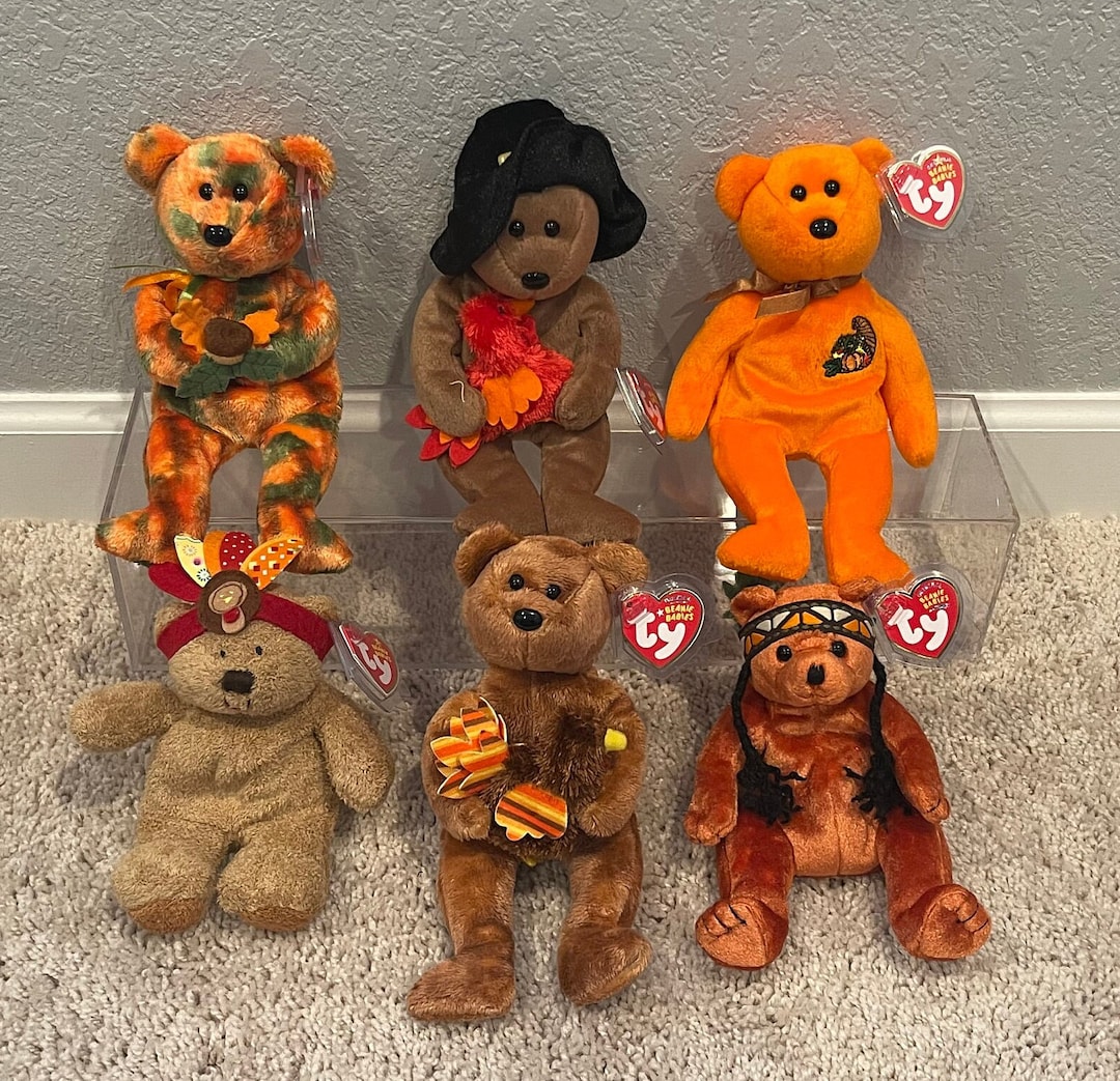 Ty Beanie Babies - Thanksgiving and Fall Bears - Leaves, Plymouth ...