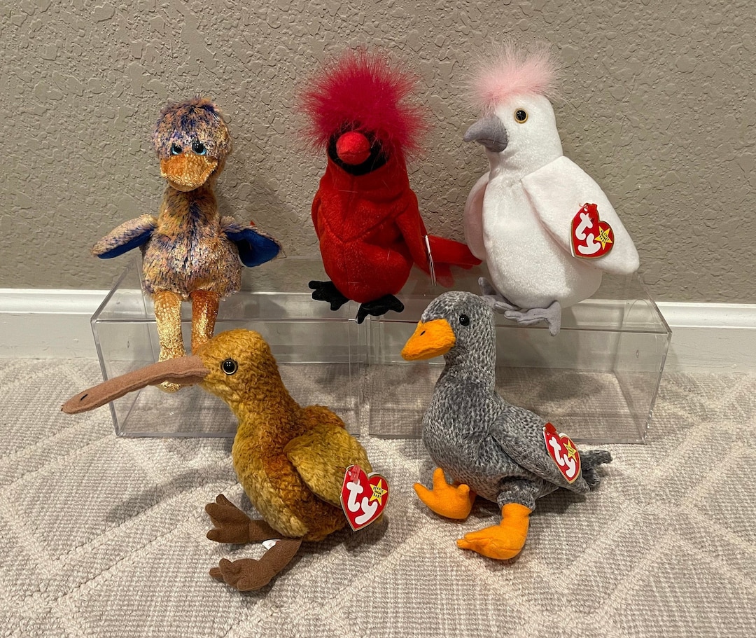 Ty Beanie Babies - Birds - Dodo, Cardinal, Kiwi, Cockatoo, Goose ...