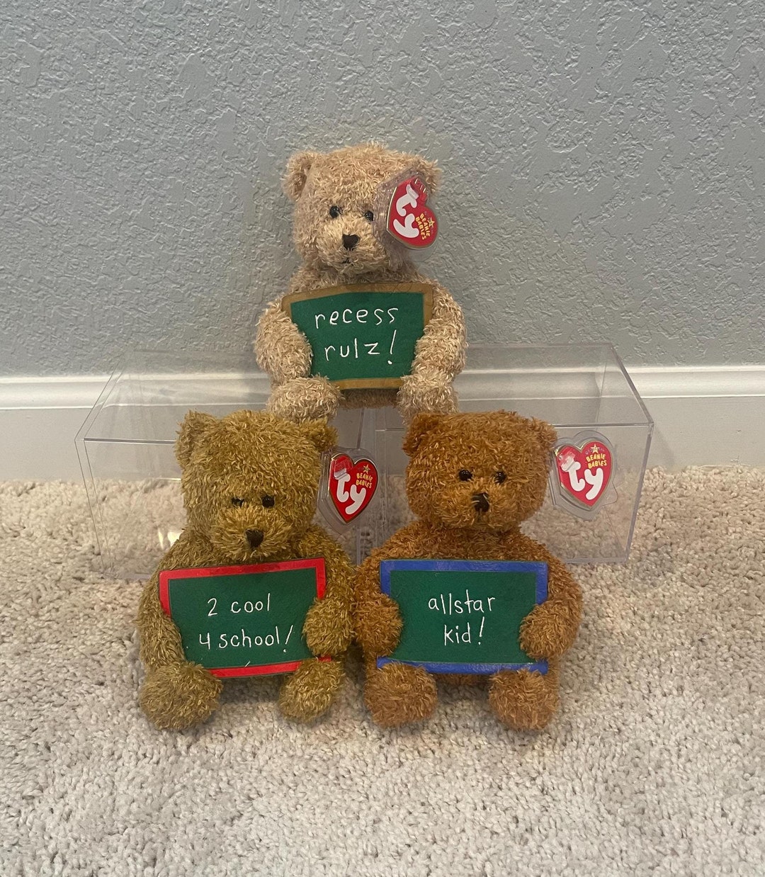 Ty Beanie Babies - School Rocks Sign Bears - Recess Rulz, 2 Cool 4 ...