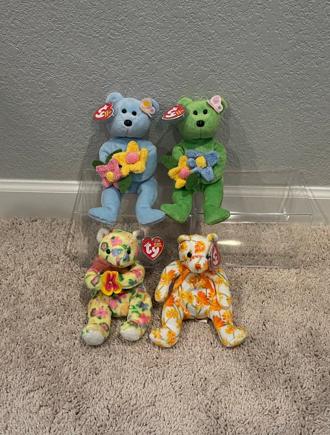 Ty Beanie Babies - Spring Flower Bears - Bluebonnet, Raine, Bloom ...
