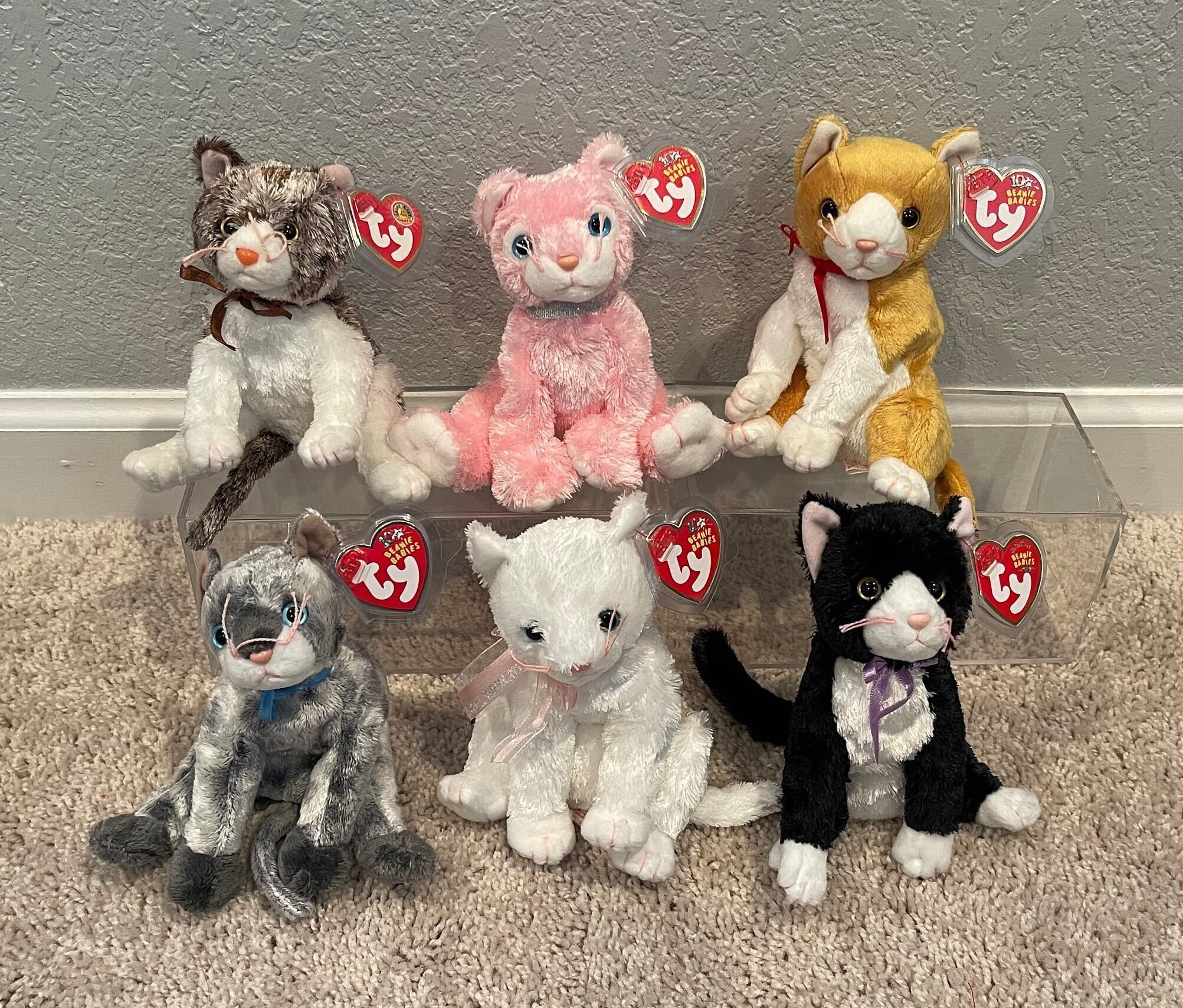 Ty Beanie Babies - Cats - Fancy, Fussy, Tangles, Frisky, Frisco ...