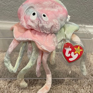 Ty Beanie Babies - Neon Water Creatures - Seahorse, Jellyfish, Snail ...