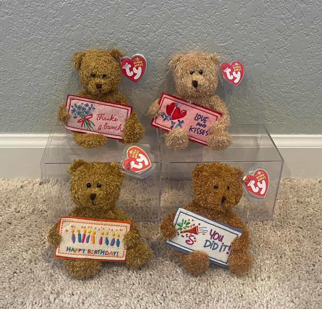 Ty Beanie Babies - Congratulatory Sign Bears - Thanks a Bunch, Love and ...