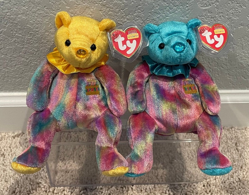 Ty Beanie Babies Birthday Bears Neck Ruffle Jan Feb - Etsy