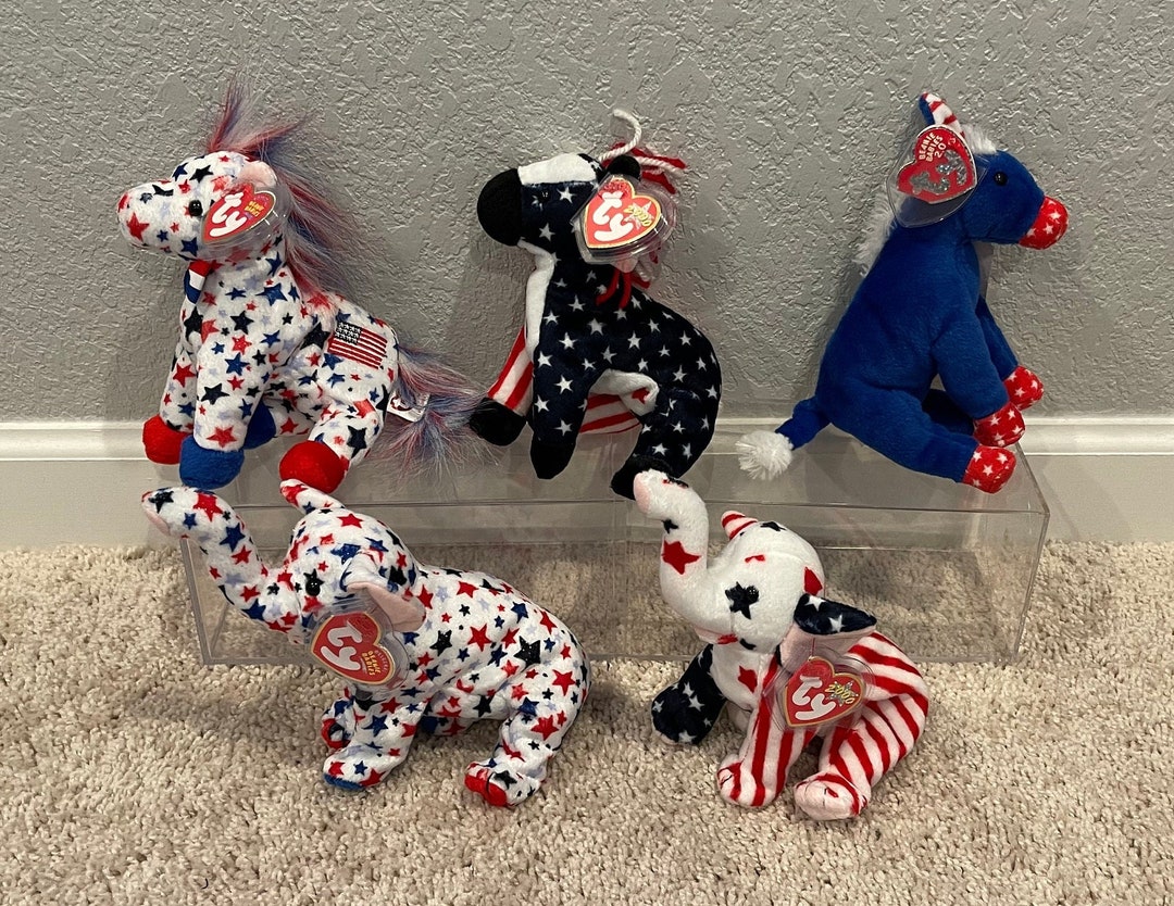 Ty Beanie Babies Republican Elephants & Democratic Donkeys - Etsy