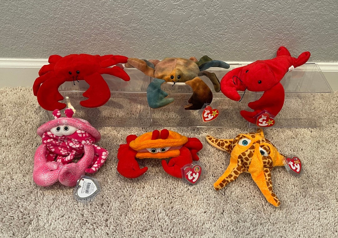 Ty Beanie Babies - Water Creatures - Crabs, Lobsters, Starfish ...