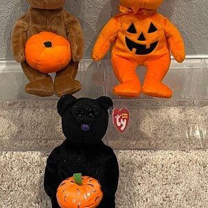 Ty Beanie Babies - Halloween Bears - Hocus, Punkin Face, Haunting (your ...