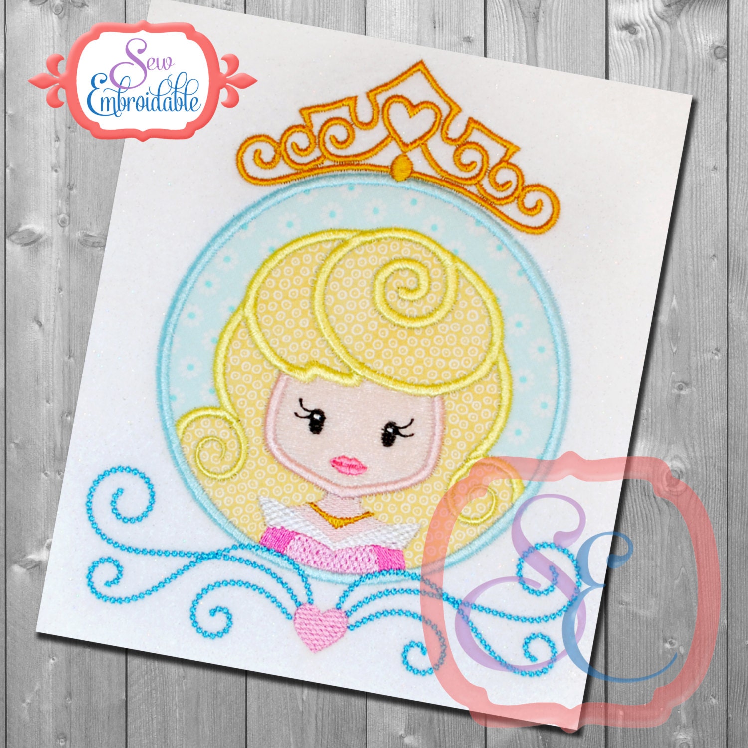 PRINCESS CIRCLE 3 Applique Design for Machine Embroidery | Etsy