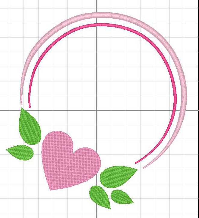 Circle Heart Frame Design for Machine Embroidery INSTANT | Etsy