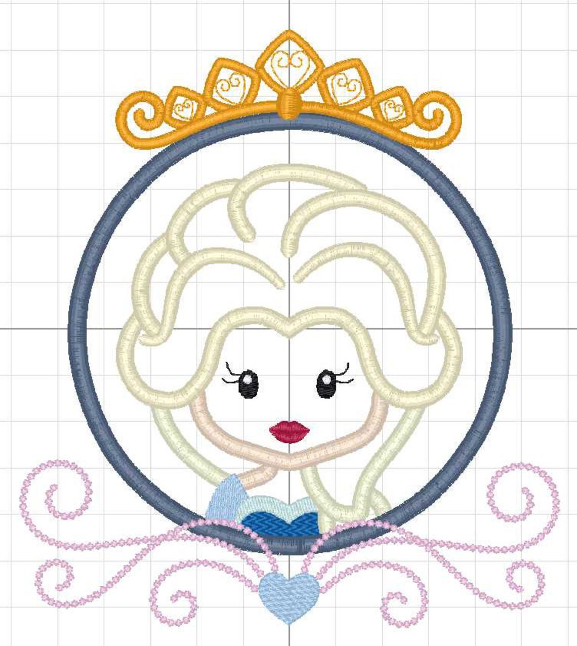 PRINCESS CIRCLE 7 Applique Design For Machine Embroidery | Etsy