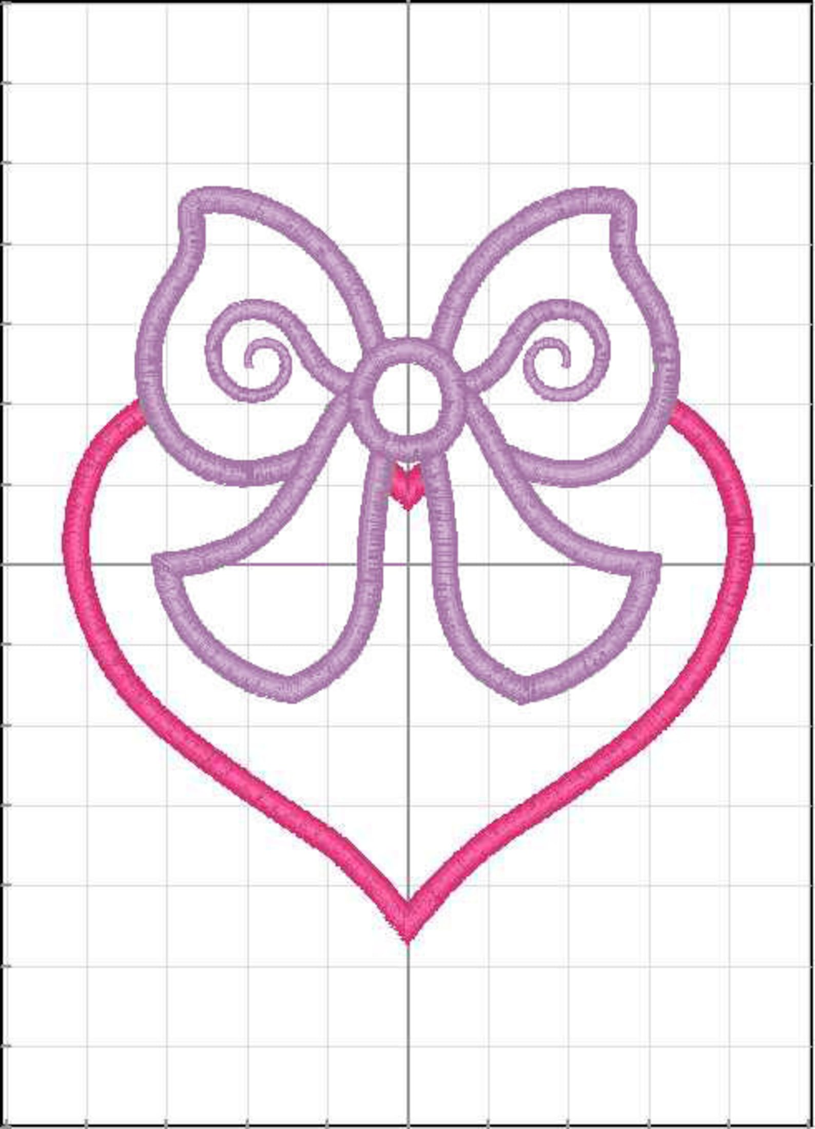 Bow Heart Design for Machine Embroidery INSTANT Download - Etsy