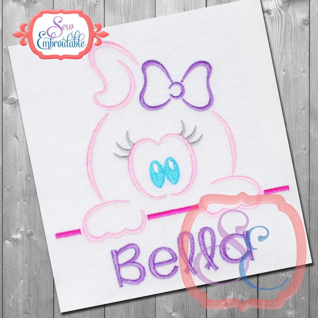 Ghost Girl Peeker Satin Stitch Design for Machine Embroidery - Etsy