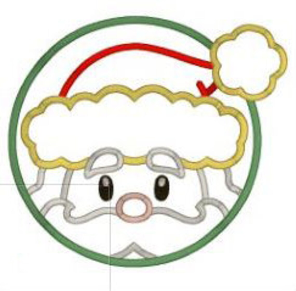 Santa Circle Applique Design for Machine Embroidery INSTANT | Etsy