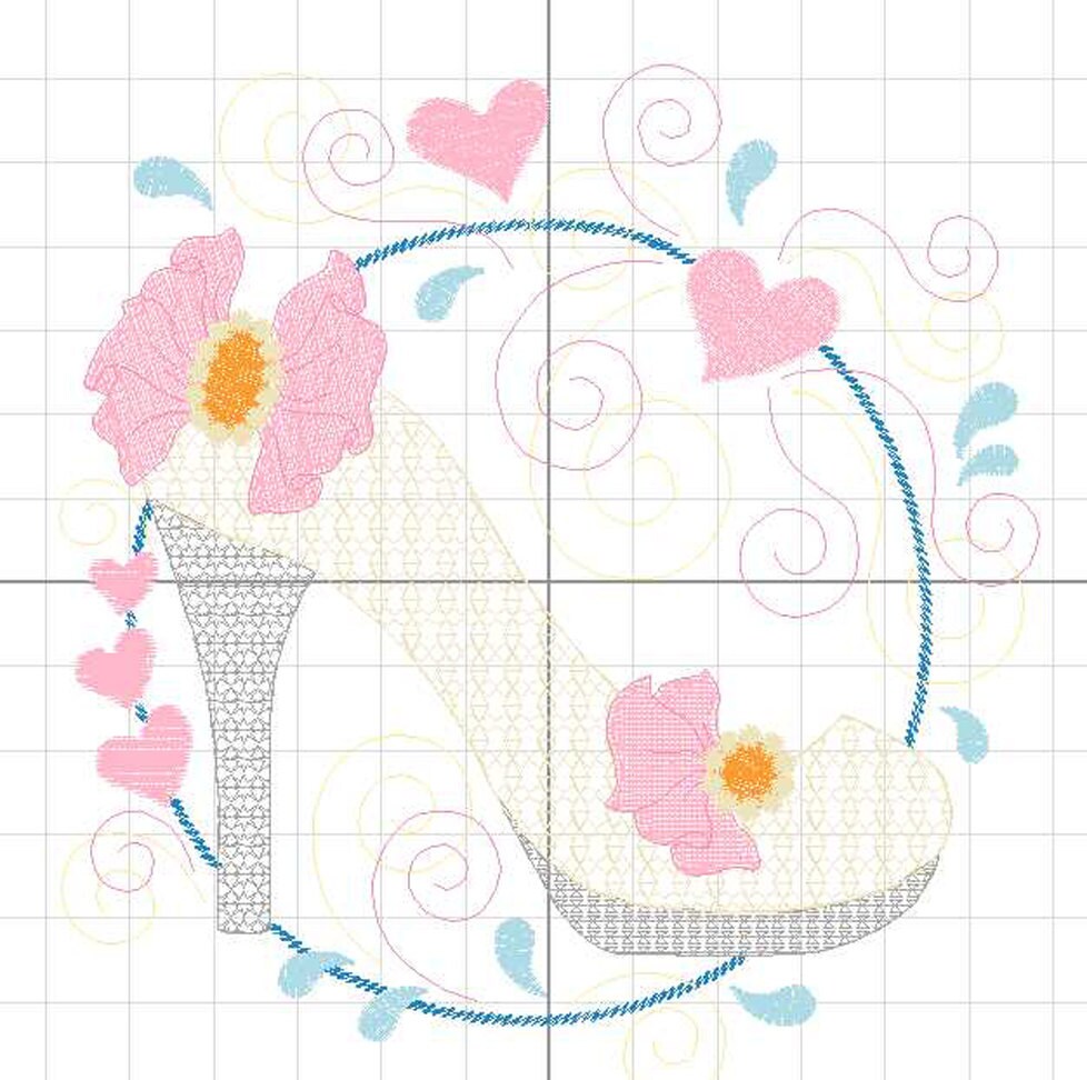 GLASS SLIPPER Design For Machine Embroidery INSTANT Download | Etsy