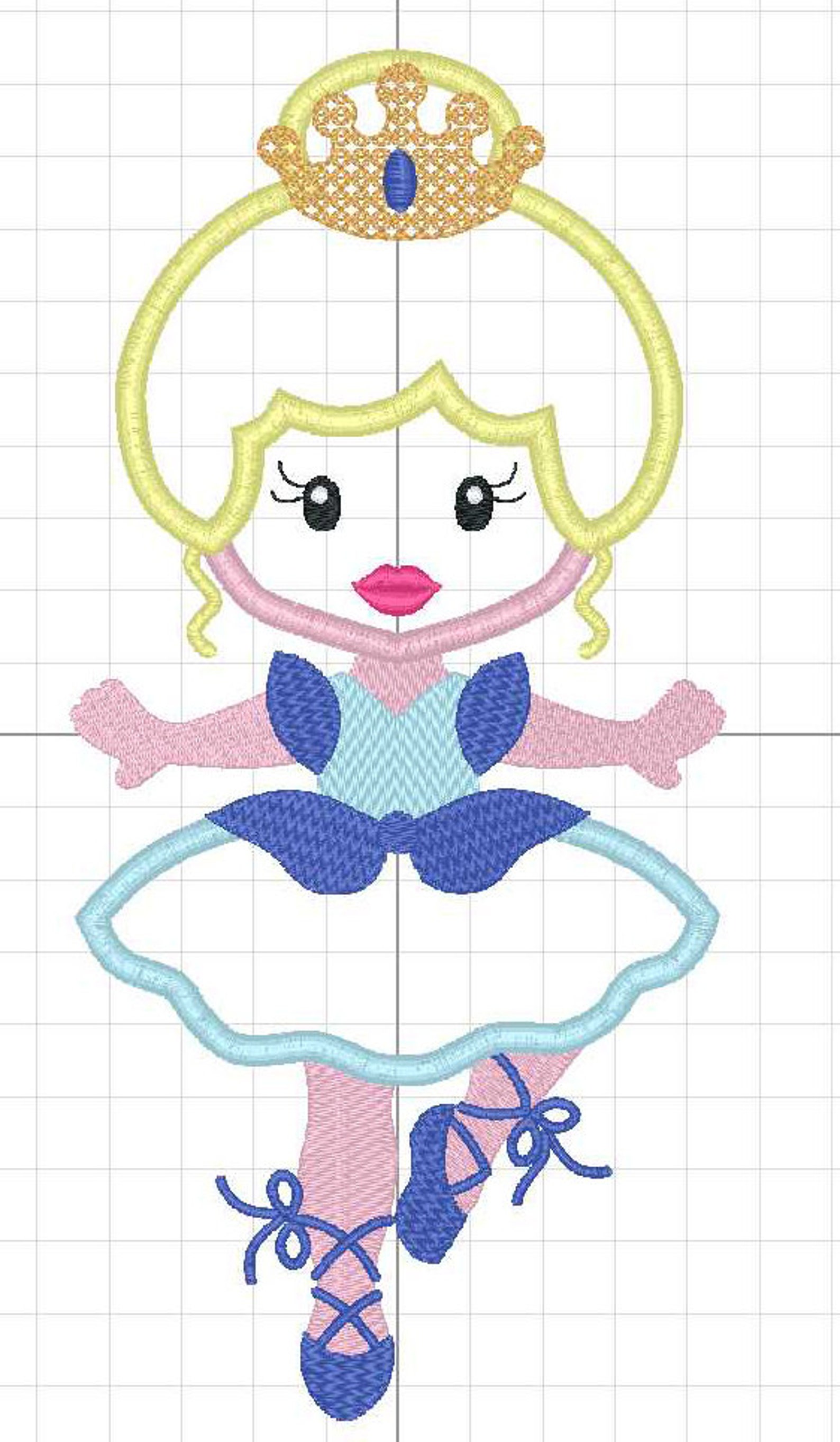 BALLERINA 1 Applique Design for Machine Embroidery INSTANT - Etsy
