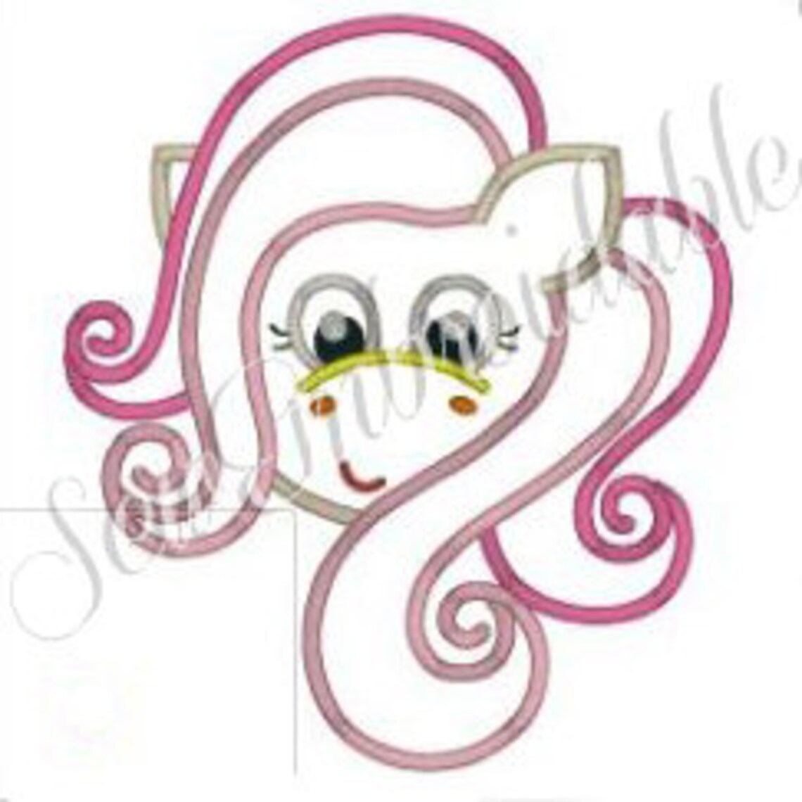 Shy Pony Applique Design for Machine Embroidery INSTANT - Etsy