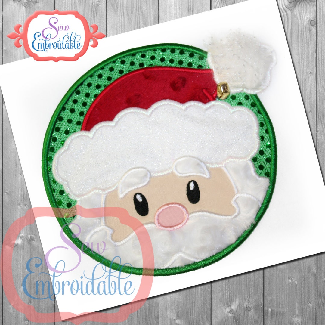 Santa Circle Applique Design for Machine Embroidery INSTANT Download - Etsy