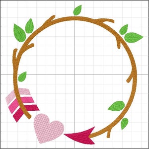 Branch Arrow Circle Design for Machine Embroidery INSTANT - Etsy