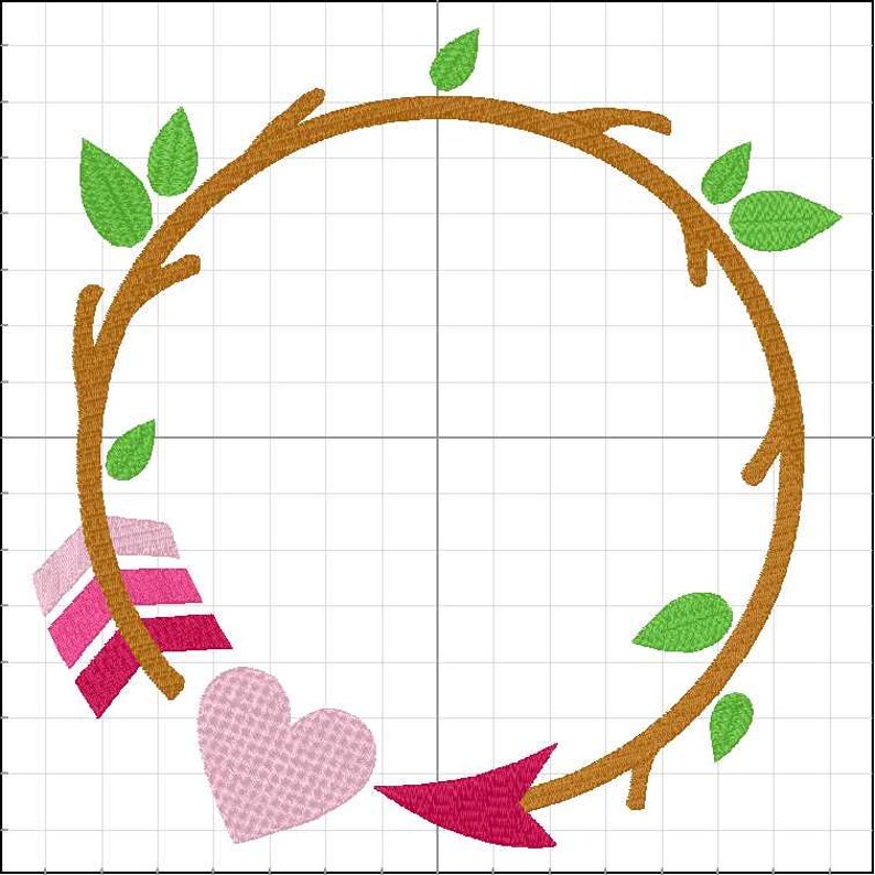 Branch Arrow Circle Design for Machine Embroidery INSTANT - Etsy