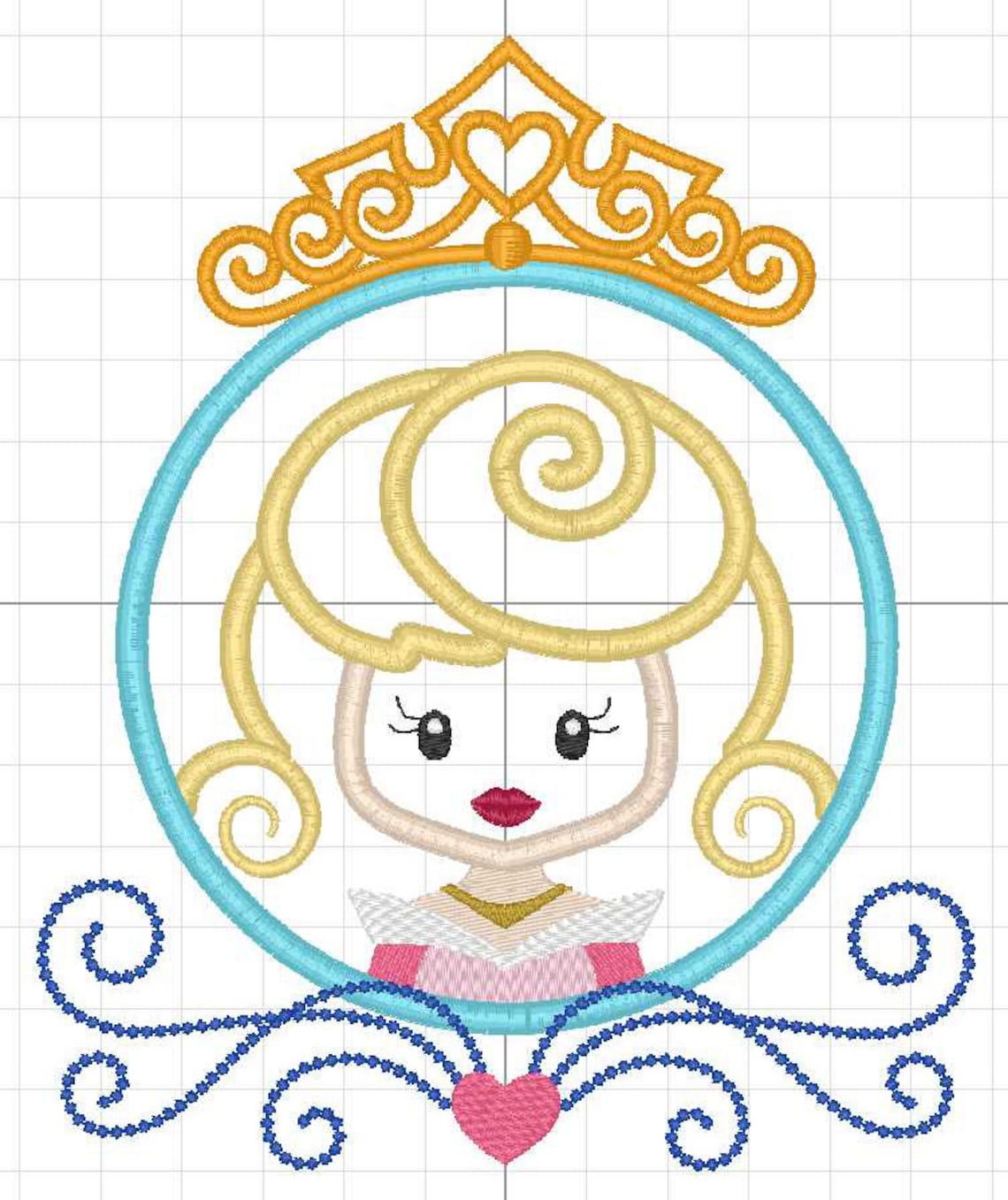 PRINCESS CIRCLE 3 Applique Design for Machine Embroidery - Etsy