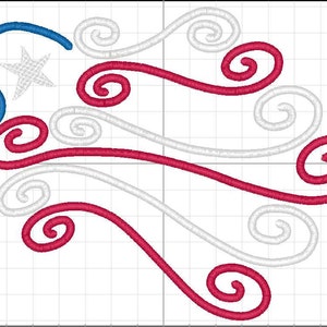 Swirl Flag Embroidery Design for Machine Embroidery INSTANT DOWNLOAD - Etsy