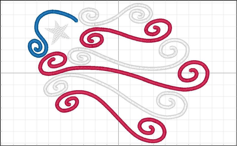 Swirl Flag Embroidery Design for Machine Embroidery INSTANT - Etsy