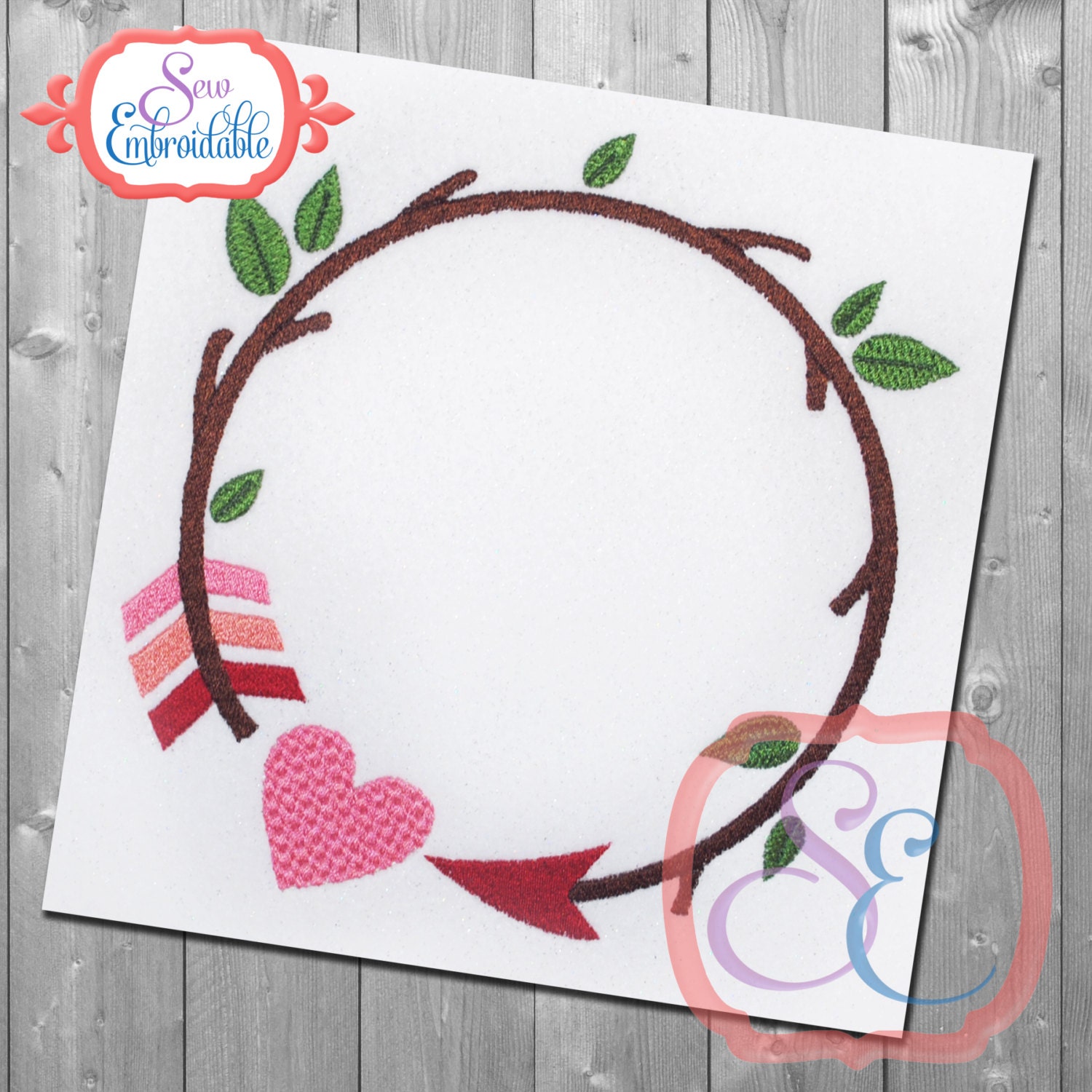 Branch Arrow Circle Design for Machine Embroidery INSTANT - Etsy