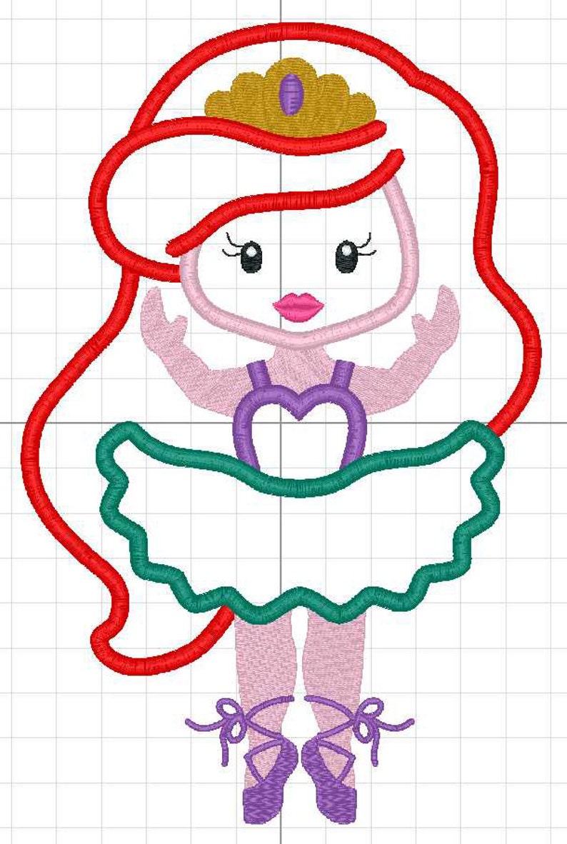 BALLERINA 5 Applique Design for Machine Embroidery INSTANT - Etsy