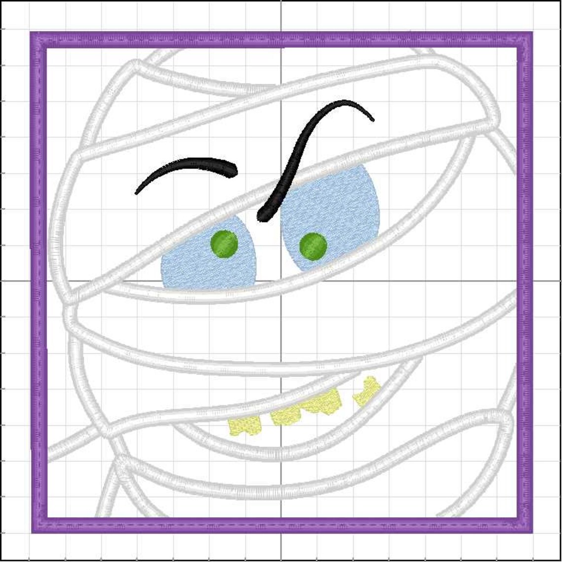 BOX MUMMY Applique Design for Machine Embroidery | Etsy