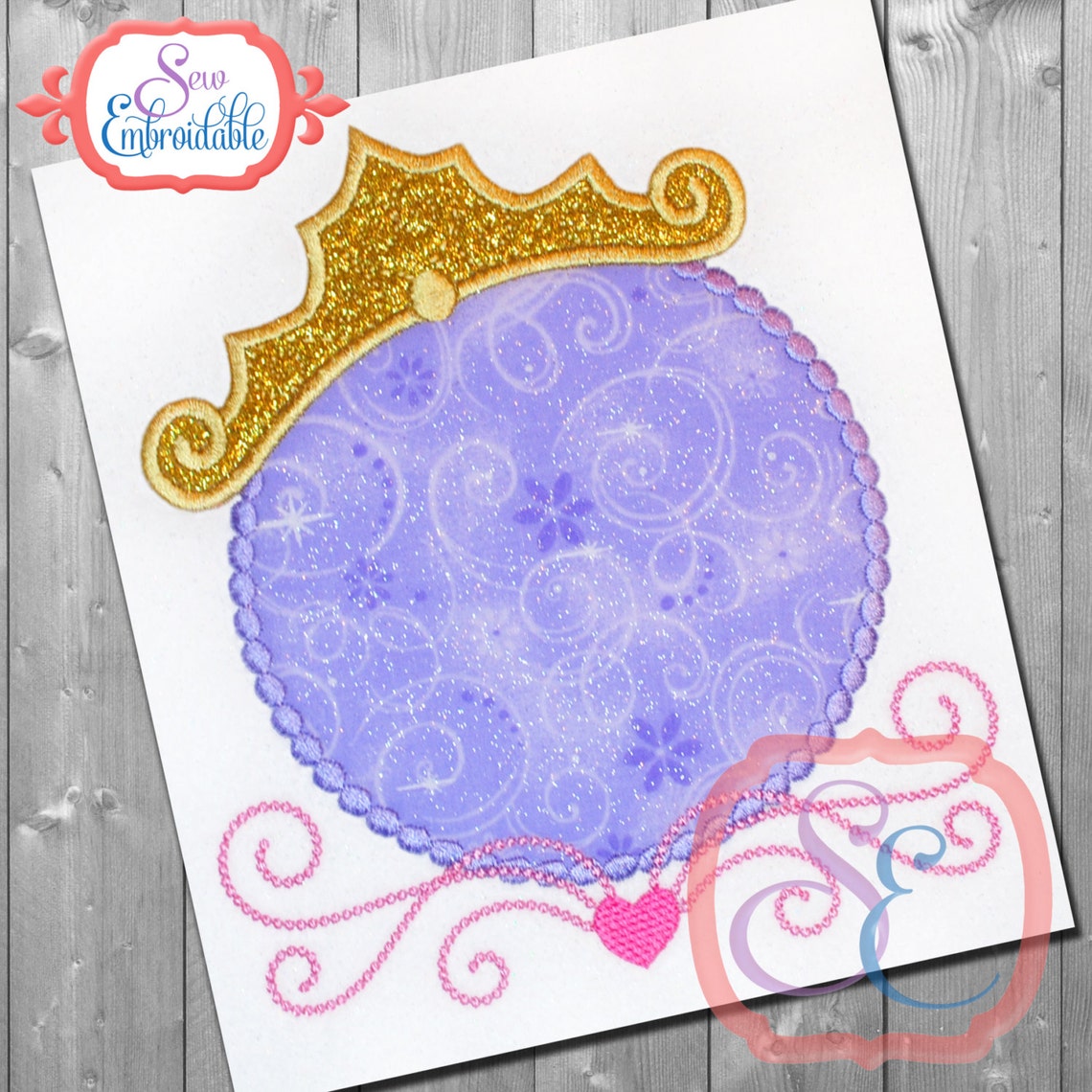 PRINCESS Dotted MONOGRAM FRAME Design for Machine Embroidery - Etsy