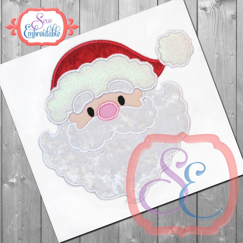 Santa Applique Design for Machine Embroidery INSTANT Download - Etsy