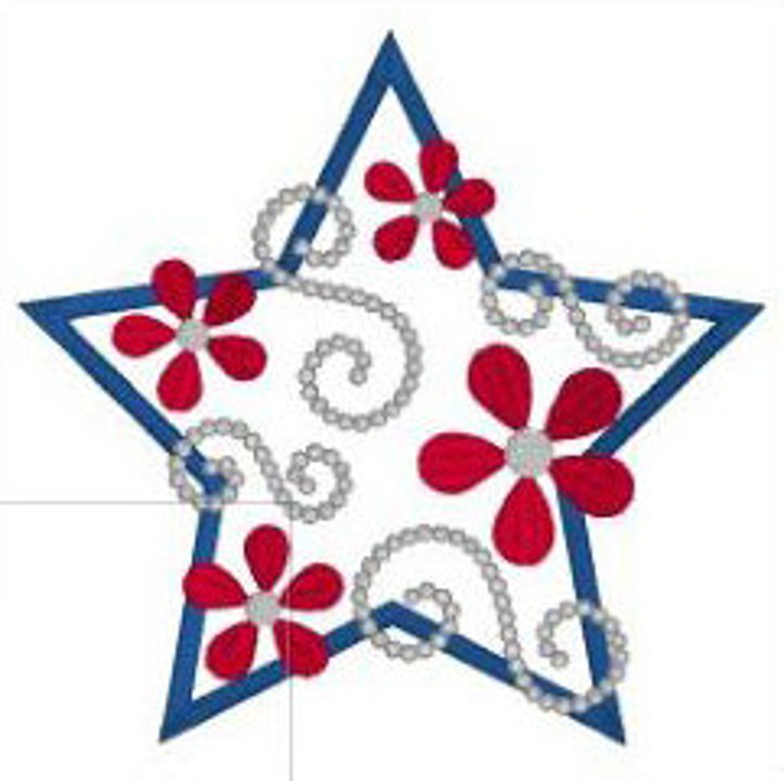 Daisy Swirl Star Applique Embroidery Design for Machine - Etsy